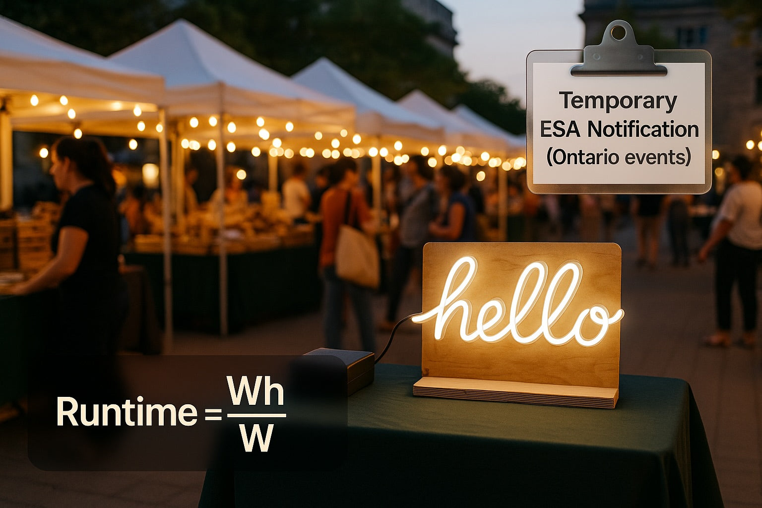 Pop-ups & Markets: Powering a Battery Powered Neon Sign Safely in Cana ...