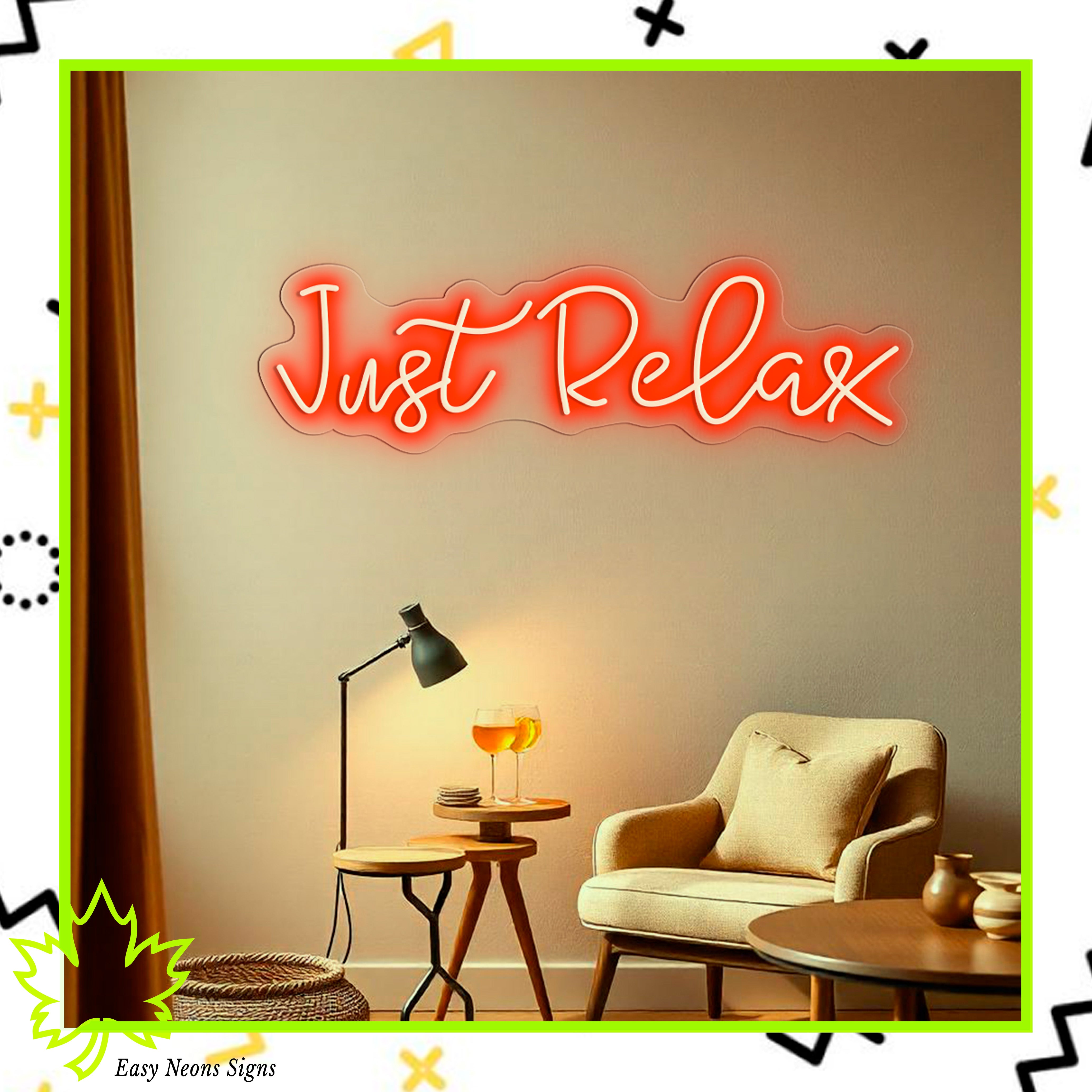 Just Relax Neon Sign | Custom LED Neon Light for Spa, Bedroom & Home ...